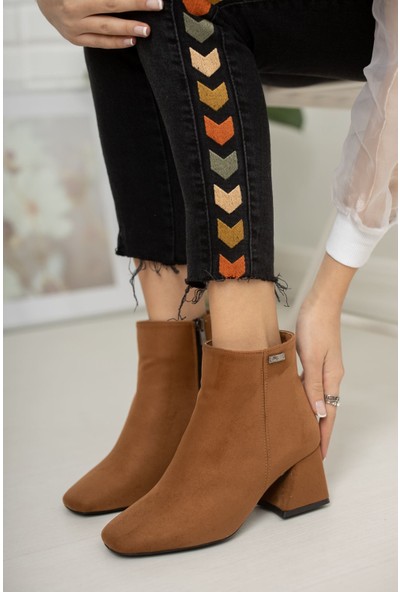 Jomoti Topuklu Taba Süet Bot Jomoti Topuklu Taba Süet Bot