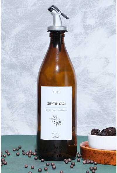 Simona Home Zeytinyağı Şişesi 500ML Yağdanlık Gümüş Başlıklı Yağlık Amber Şişe Simona Home Zeytinyağı Şişesi 500ML Yağdanlık Gümüş Başlıklı Yağlık Amber Şişe
