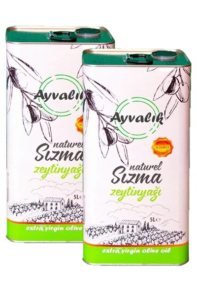 Ayvalık Soğuk Sıkım Naturel Sızma Zeytinyağı 2 x 5 lt Ayvalık Soğuk Sıkım Naturel Sızma Zeytinyağı 2 x 5 lt