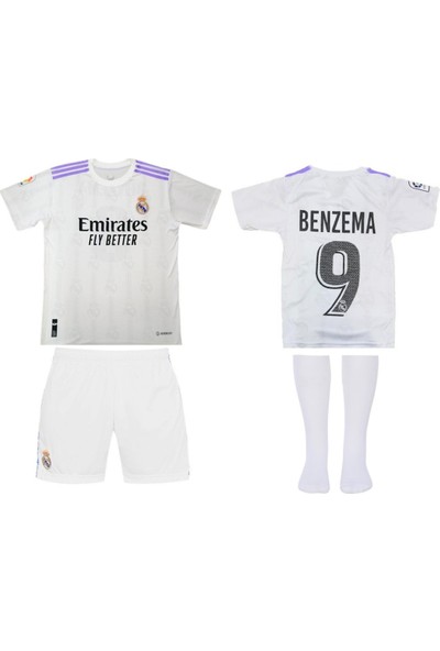 Hnsport Çocuk Real Madrid Benzema Forma Şort Çorap 3 Lü Set Hnsport Çocuk Real Madrid Benzema Forma Şort Çorap 3 Lü Set
