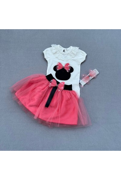 Eha Kız Bebek Tütü Elbise Micky Mouse Desenli Nar Çiçeği 12 Ay PS10509 Eha Kız Bebek Tütü Elbise Micky Mouse Desenli Nar Çiçeği 12 Ay PS10509