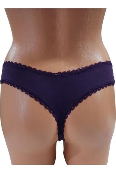 Demirciler Avm Tanga Ön Oyalı Bant Arka Düz Külot Mürdüm PS3801
