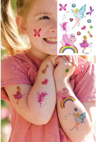 BP Tattoo Simli Dövme Serisi Minnoş Peri Kızları Renkli Çocuk Dövmesi BP Tattoo Simli Dövme Serisi Minnoş Peri Kızları Renkli Çocuk Dövmesi