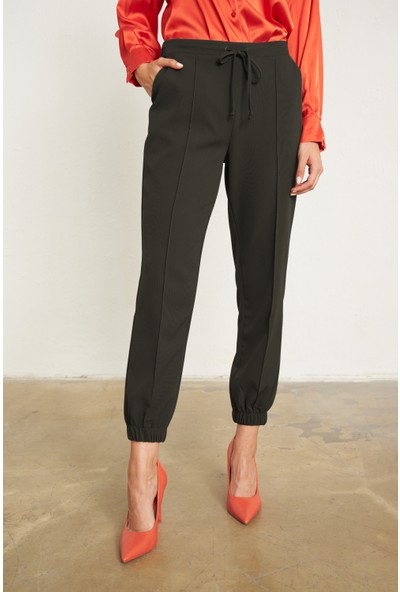 Gusto Double Kumaş Jogger Pantolon - Siyah