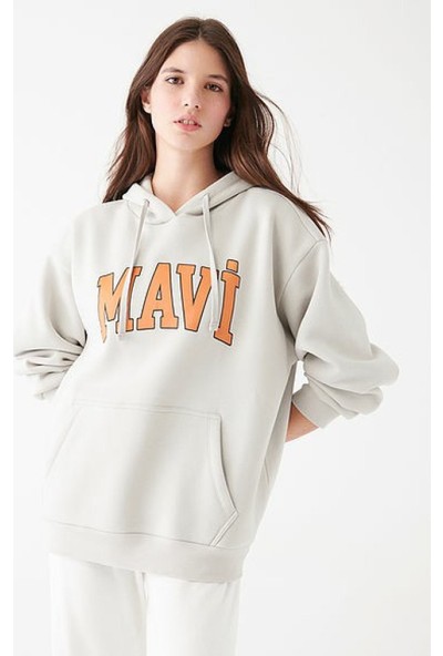 Mavi Kapişonlu Açık Gri Kadın Sweat 1600361-70074