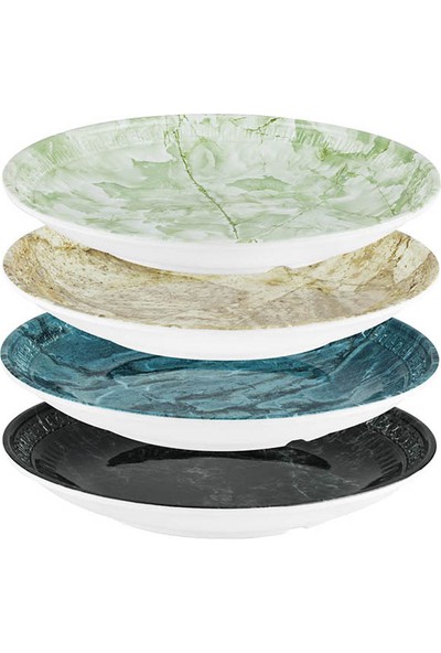 Tria XL Gravürlü Desenli Yuvarlak Çukur Tabak 30.5 cm