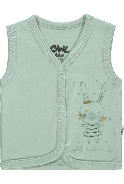Civil Baby Kız Bebek Yelek 3-12 Ay Yeşil