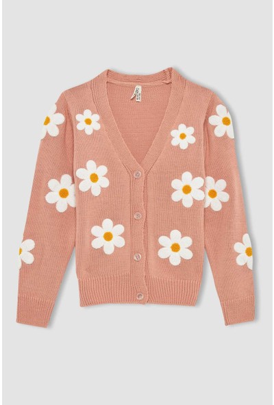 Kız Çocuk Regular Fit V Yaka Triko HIRKA X9530A622WN