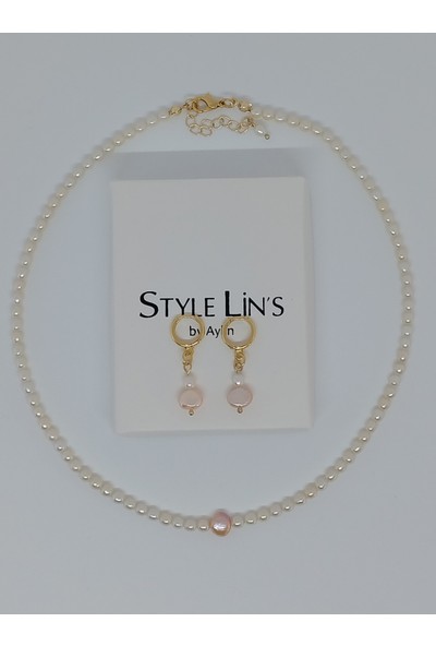 Style Lins Inci Kolye ve Küpe Seti Style Lins Inci Kolye ve Küpe Seti