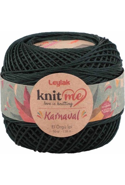 Leylak Knit Me Karnaval El Örgü Ipi Koyu Yeşil 06506 50 Gr.