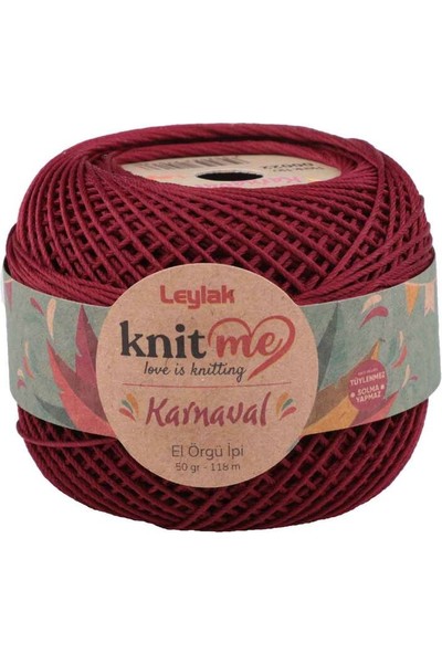 Leylak Knit Me Karnaval El Örgü Ipi Açık Bordo 00022 50 Gr.