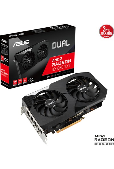 Asus DUAL-RX6600XT-O8G RX6600 8gb Gddr6 128BIT 3xdp/1xhdmı Pcı-E 4.0 Asus DUAL-RX6600XT-O8G RX6600 8gb Gddr6 128BIT 3xdp/1xhdmı Pcı-E 4.0