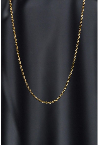 Çelik Gold Renk Ince Burgu Model Kolye Çelik Gold Renk Ince Burgu Model Kolye