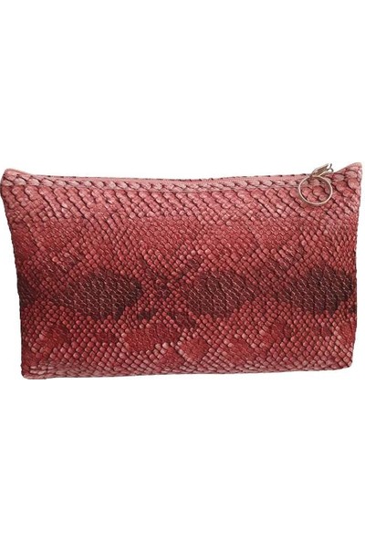 Edwol Kadın Renkli Desenli Çok Amaçlı El Çantası Kırmızı