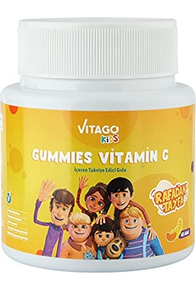 Vitago Kids Gummies C Vitamini Içeren 60 Adet Çiğnenebilir Gummy Jel Vitago Kids Gummies C Vitamini Içeren 60 Adet Çiğnenebilir Gummy Jel