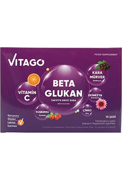 Vitago Beta Glukan, Karamürver, C Vitamini Içeren Efervesan Saşe Vitago Beta Glukan, Karamürver, C Vitamini Içeren Efervesan Saşe