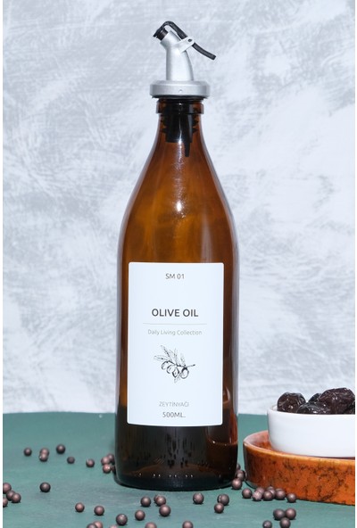 Olive Oil Şişesi 500ML Yağdanlık Gümüş Başlıklı Yağlık Amber Şişe Olive Oil Şişesi 500ML Yağdanlık Gümüş Başlıklı Yağlık Amber Şişe