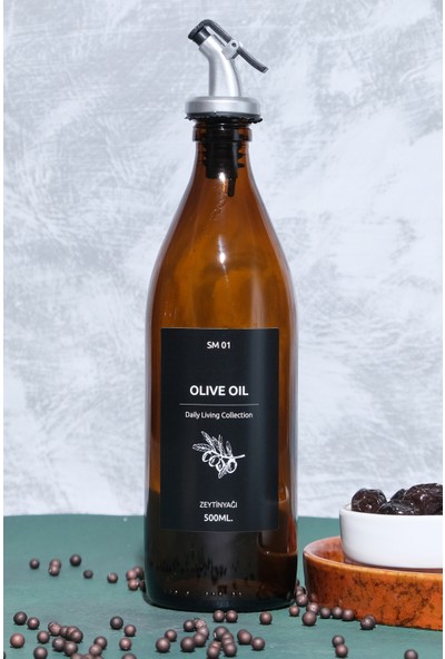Olive Oil Şişesi 500ML Yağdanlık Gümüş Başlıklı Yağlık Amber Şişe Olive Oil Şişesi 500ML Yağdanlık Gümüş Başlıklı Yağlık Amber Şişe