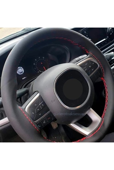 Fiat Fiorino (2015-2021) Dikmeli Direksiyon Kılıfı Soft ( Kırmızı Dikişli ) A++ Kalite 38×11CM Fiat Fiorino (2015-2021) Dikmeli Direksiyon Kılıfı Soft ( Kırmızı Dikişli ) A++ Kalite 38×11CM