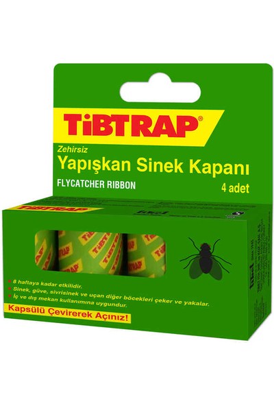 Tibtrap Yapışkan Sinek Kapanı 4 Lü Tibtrap Yapışkan Sinek Kapanı 4 Lü