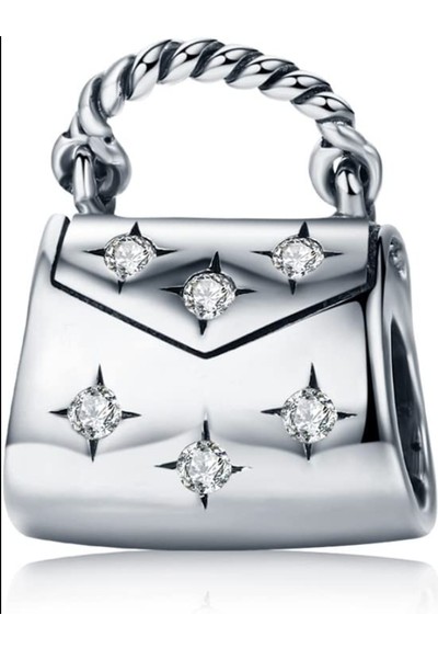 Köpüklü Çanta Charm 925 Ayar Gümüş