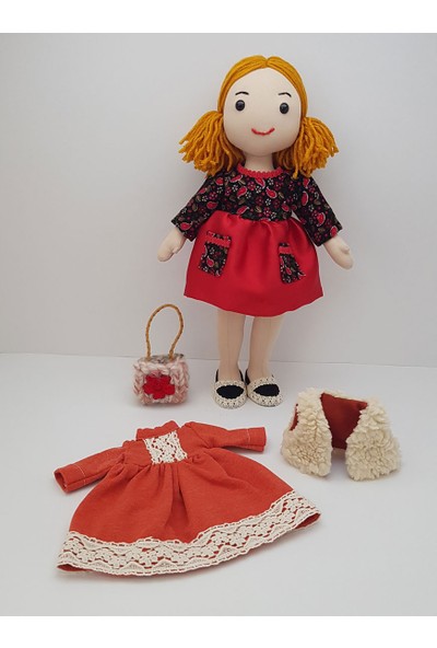 Zehsa El Yapımı Bez Bebek 37 Cm + Kıyafet Seti Zehsa El Yapımı Bez Bebek 37 Cm + Kıyafet Seti
