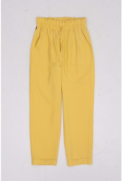 2573 Çocuk Kız Pantolon Dmb - Sarı - 9-10 Yaş