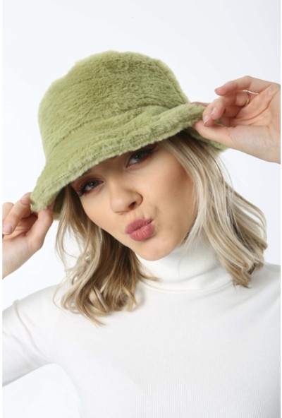 Kadın Peluş Bucket Şapka LMNS1102