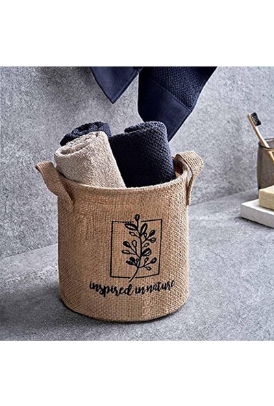 EKS Ticaret Ocean Home Desen Baskılı Jüt Silindir Sepet 20X20 EKS Ticaret Ocean Home Desen Baskılı Jüt Silindir Sepet 20X20