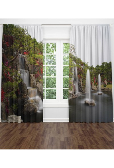 Markapia Home Şelale Temalı Dijital Baskı Çift Kanat Perde Markapia Home Şelale Temalı Dijital Baskı Çift Kanat Perde