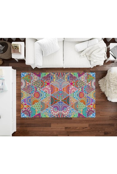 Markapia Home Dijital Baskılı Üçgen Etnik Desenli Halı Markapia Home Dijital Baskılı Üçgen Etnik Desenli Halı