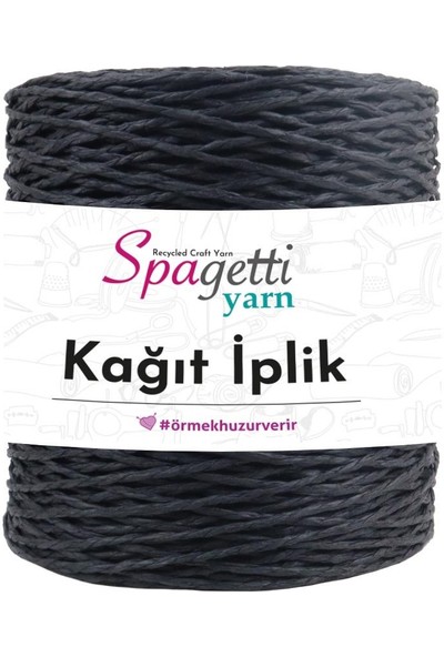 Spagetti Yarn Siyah Kağıt Ip