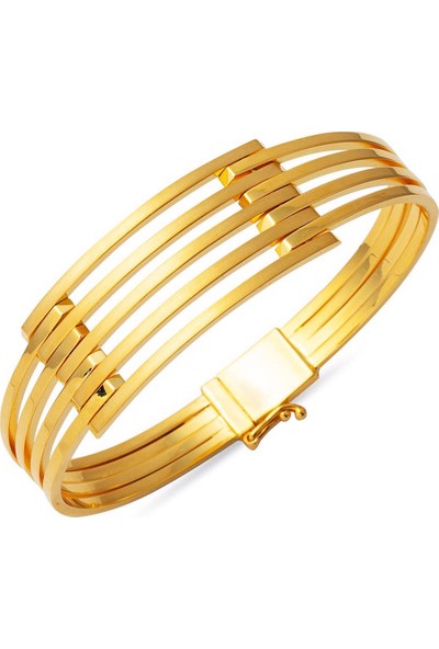 Bilezikci 4 Sıra Kaburgalı 14 Ayar Altın Bilezik