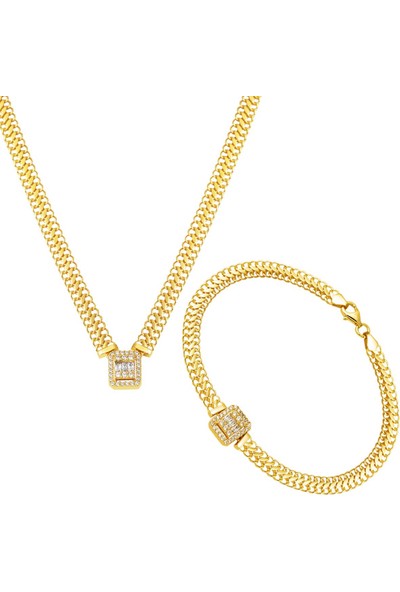 Bilezikci Baget Bileklik Kolyeli Altın Takı Seti Bilezikci Baget Bileklik Kolyeli Altın Takı Seti