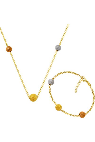 Bilezikci Top Altınlı Bileklik Gerdanlık Kolyeli Altın Set