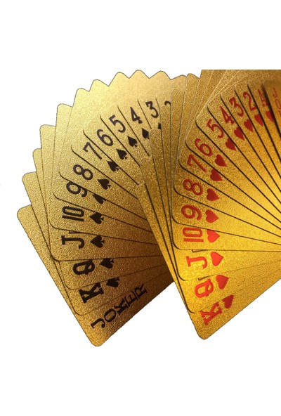 Spelt Iskambil Kağıdı Destesi Oyun Kartları Su Geçirmez Pvc Parlak Altın Rengi 54'lü Spelt Iskambil Kağıdı Destesi Oyun Kartları Su Geçirmez Pvc Parlak Altın Rengi 54'lü
