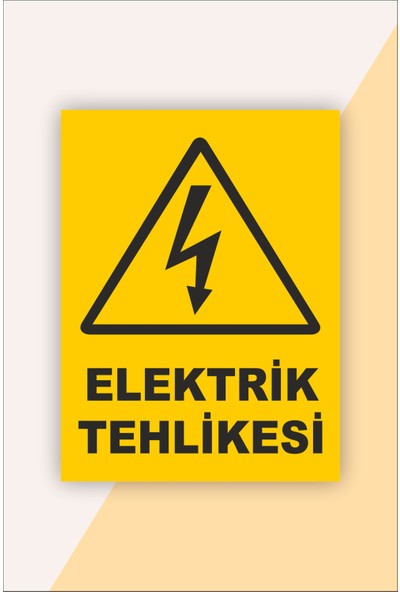 Karbon Soft Iş Güvenliği Uyarı Levhası Elektrik Tehlikesi