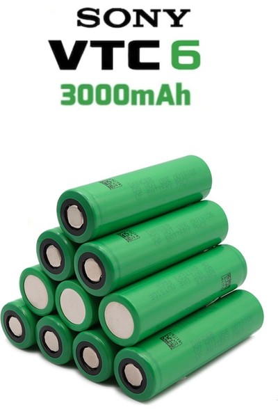 Sony Vtc6 18650 3.7V 3000 Mah Li-Ion Şarjlı Pil 10'lu Sony Vtc6 18650 3.7V 3000 Mah Li-Ion Şarjlı Pil 10'lu