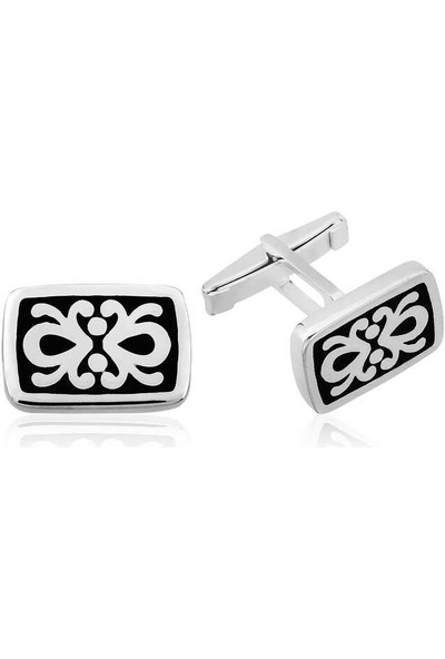 Gumush Gümüş Osmanlı Desenli Kol Düğmesi Gumush Gümüş Osmanlı Desenli Kol Düğmesi