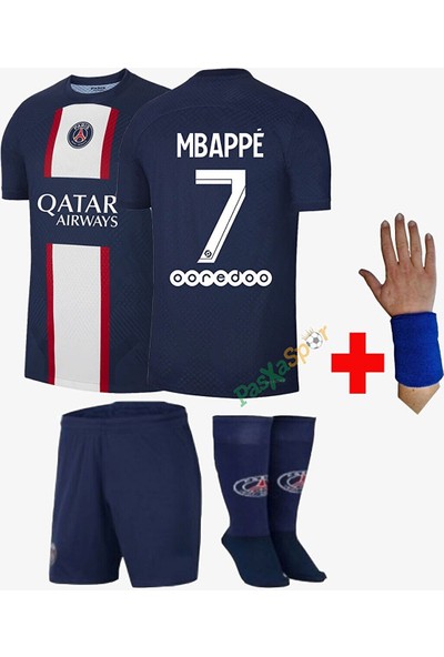 Pasxaspor Yeni Sezon Psg Mbappe Çocuk Maç Forması Şort Çorap Bileklik Hediyeli