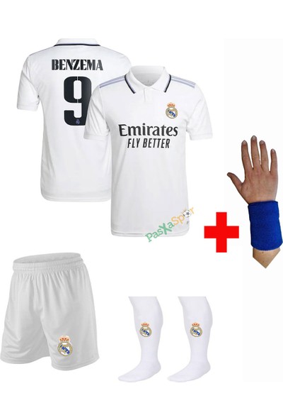 Pasxaspor Yeni Sezon Real Madrid Benzema Çocuk Forması Şort Çorap Bileklik Hediyeli Pasxaspor Yeni Sezon Real Madrid Benzema Çocuk Forması Şort Çorap Bileklik Hediyeli