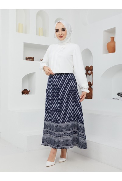 Vellichor Doğal Kumaşlı Desenli Etek