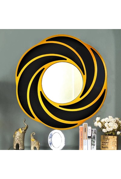Antakya Mobilyası Dekoratif Duvar Aynası Siyah Gold 60 cm x 60 cm Mdf Malzeme Oval Duvar Aynası Antakya Mobilyası Dekoratif Duvar Aynası Siyah Gold 60 cm x 60 cm Mdf Malzeme Oval Duvar Aynası