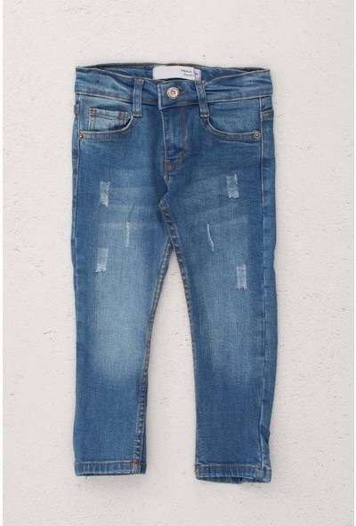 Hopi Kids Çocuk Unisex Kot Pantolon - Lacivert - 7-8 Yaş