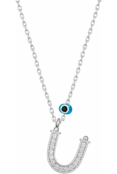 York Nevada Gümüş Nazar Rodyum Ü Harfi Kadın Kolye York Nevada Gümüş Nazar Rodyum Ü Harfi Kadın Kolye