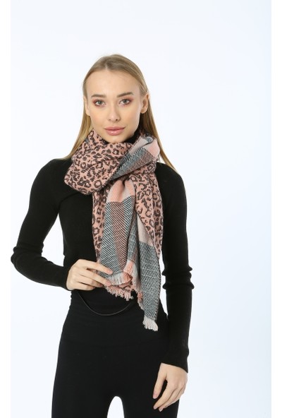 Luminos Butik Kadın Leopar Çift Taraflı Desenli Atkı - Şal 70X185 cm SAL1260