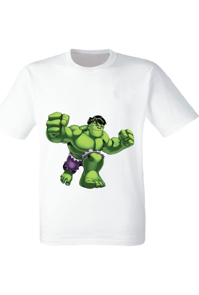 Yapo Ticaret Hulk Baskılı Beyaz Tişört