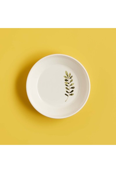 Bella Maison Leaf Seramik Yemek Tabağı Beyaz 18 cm