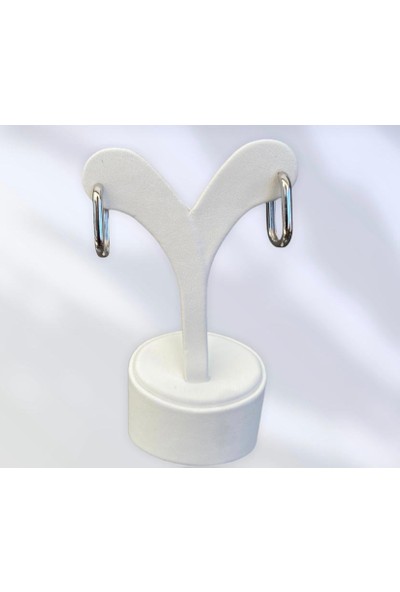 Si Aksesuar Vip Gümüş Renk Halka Küpe