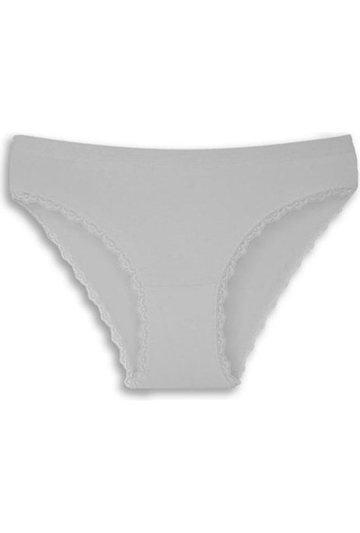 Eha Kenarları Dantelli Slip Bayan Külot Gümüş Renk PS740 Eha Kenarları Dantelli Slip Bayan Külot Gümüş Renk PS740